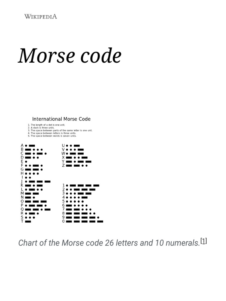 Morse Code - Wikipedia | PDF