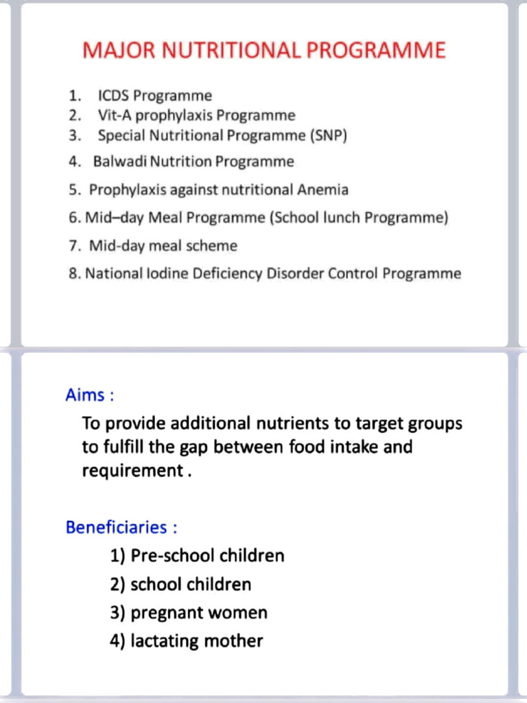 Nutritional Programmes | PDF