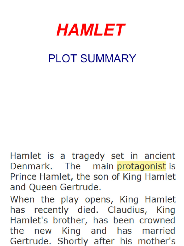HAMLET Plot | PDF