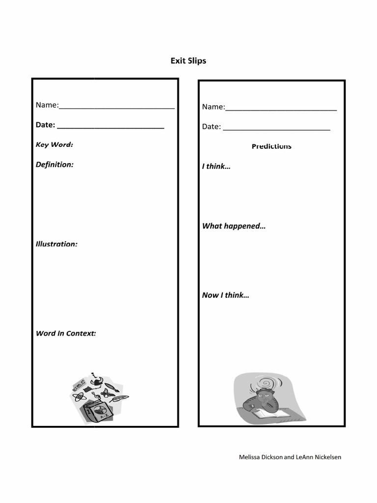 An Exit Slip Template | PDF