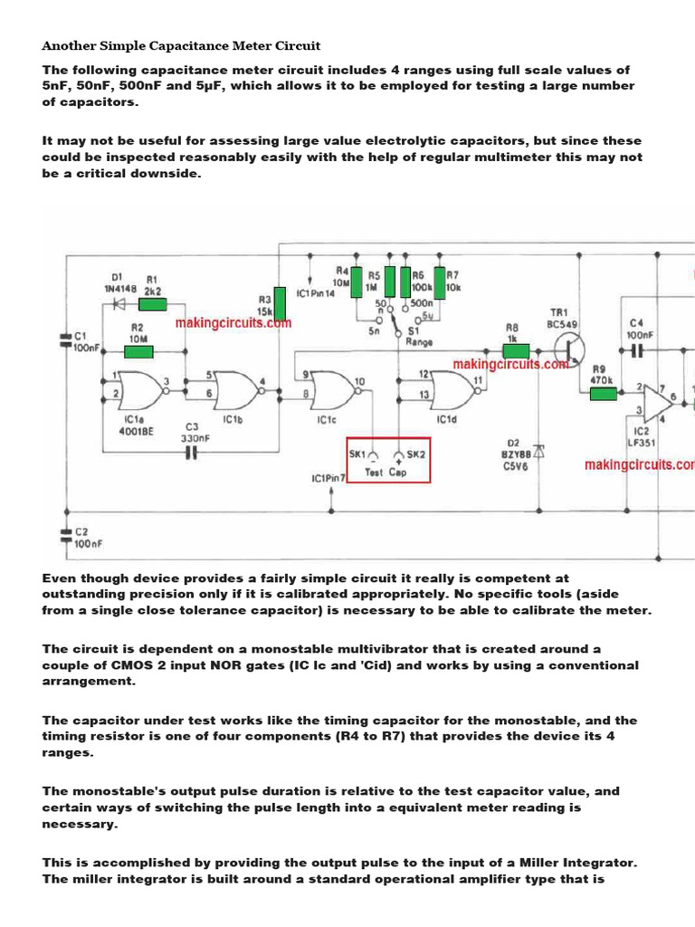 Capacitance Meter | PDF | Technology & Engineering