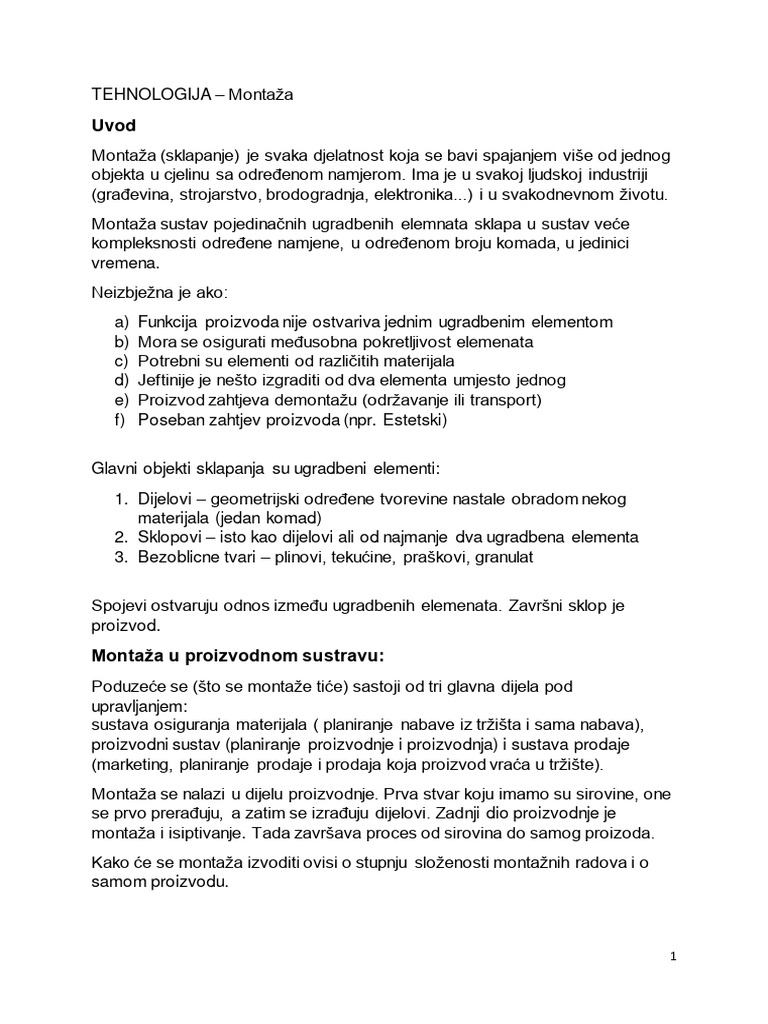 Montaža Skripta | PDF