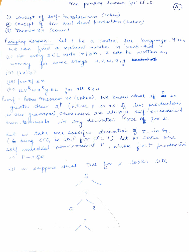 TOC Pumping Lemma | PDF