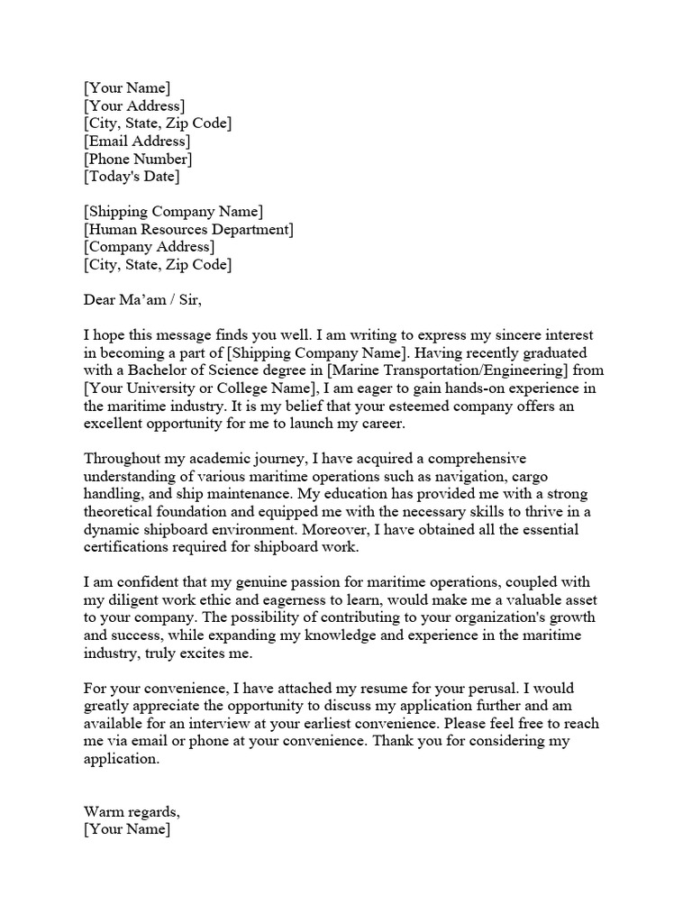 Application Letter For Cadets | PDF