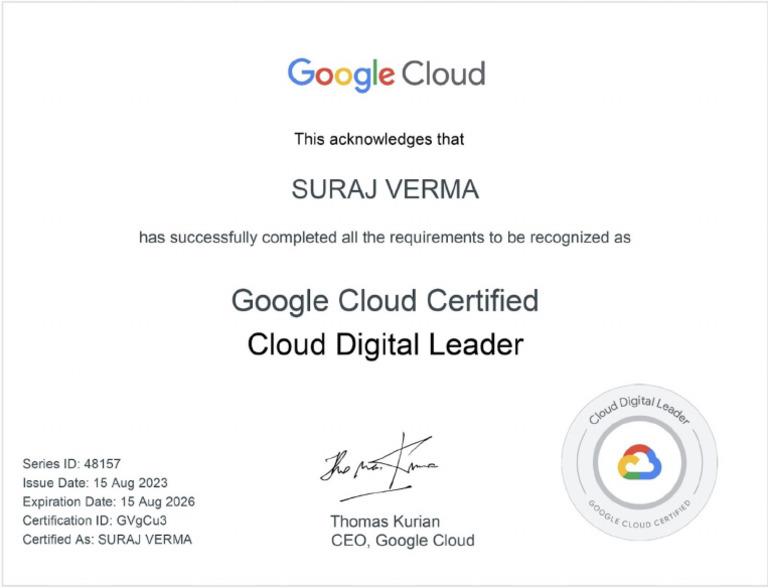 Google Cloud Certified Cloud Digital Leader | PDF