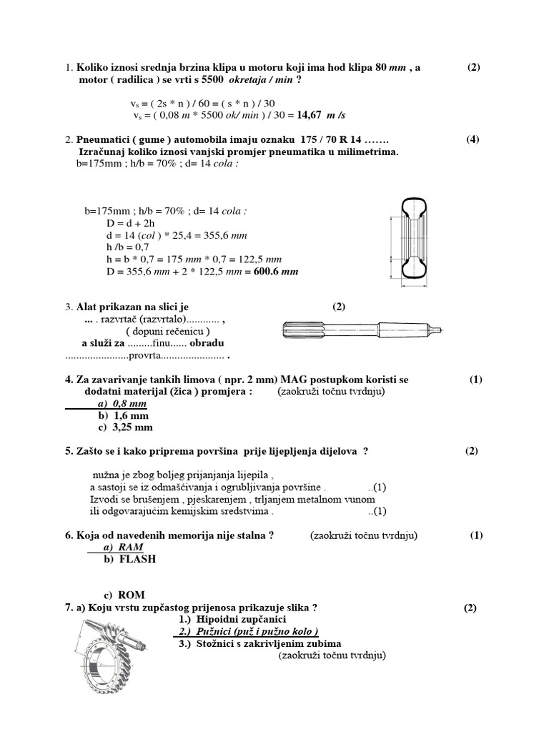 Baterija 6 Odgovori Automehanicar | PDF