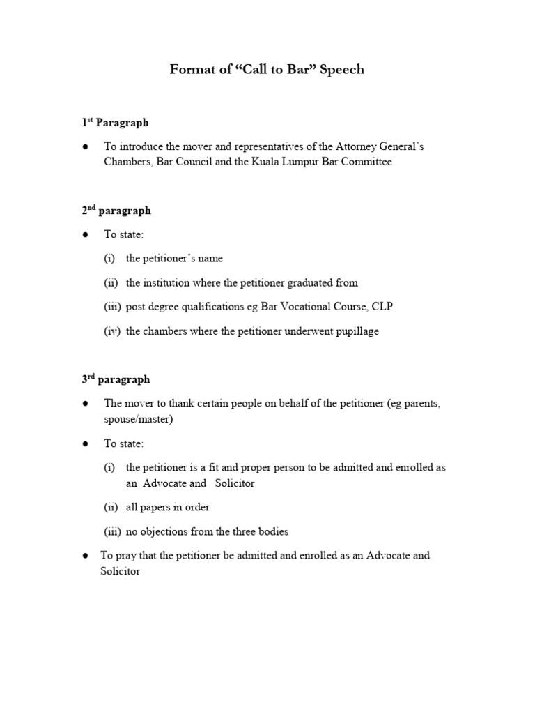 Call Speech Format | PDF
