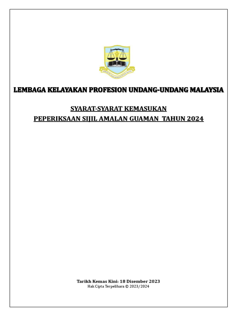 Syarat-Syarat Kemasukan Psag Tahun 2024 | PDF