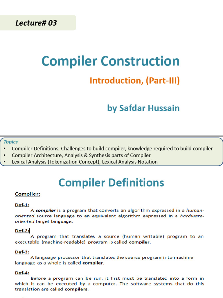 Compiler Introduction | PDF
