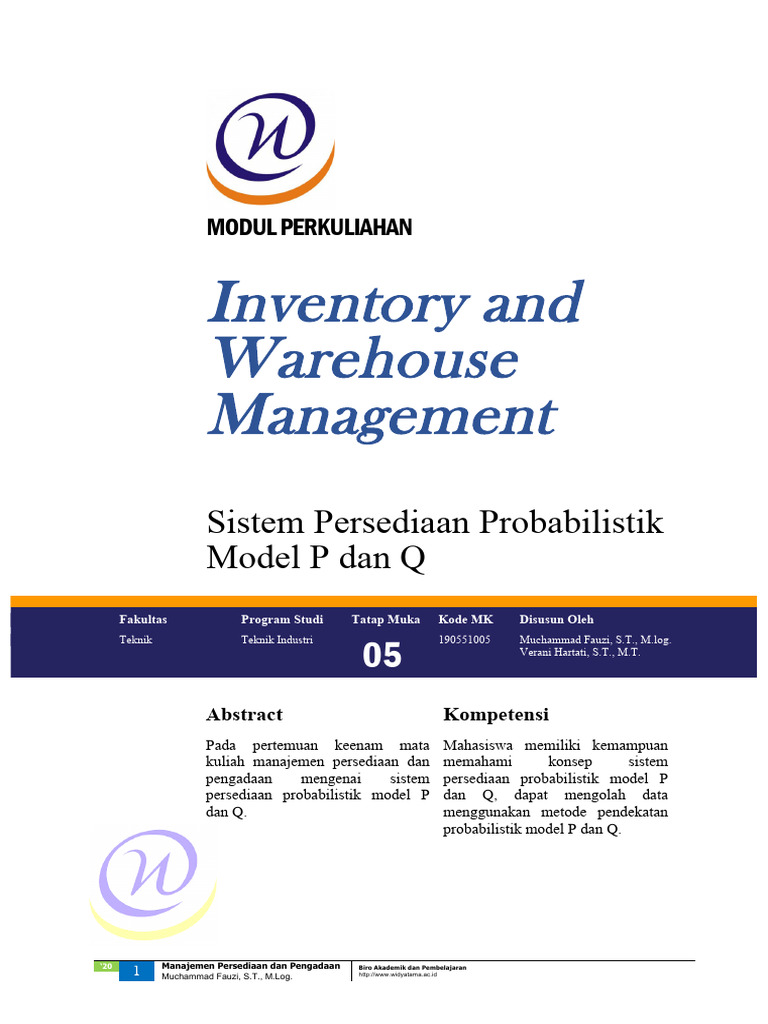Sistem Persediaan Probabilistik Model P | PDF