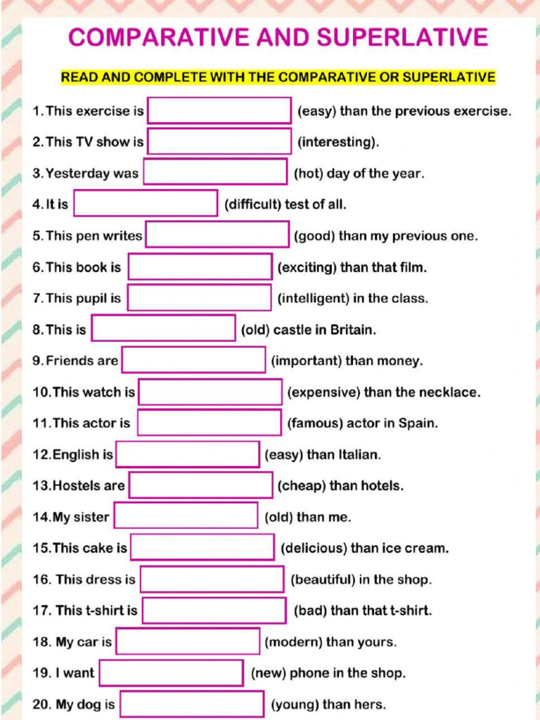 Basic Comparative Exercises | PDF