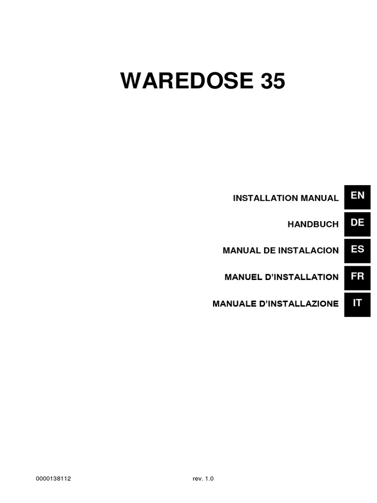Waredose 35: Installation Manual | PDF | Parameter (Computer Programming) | Electrical ...