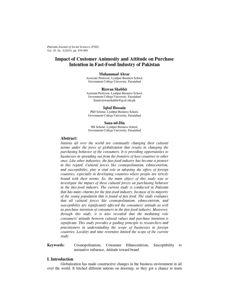 Purchase Intentions | PDF