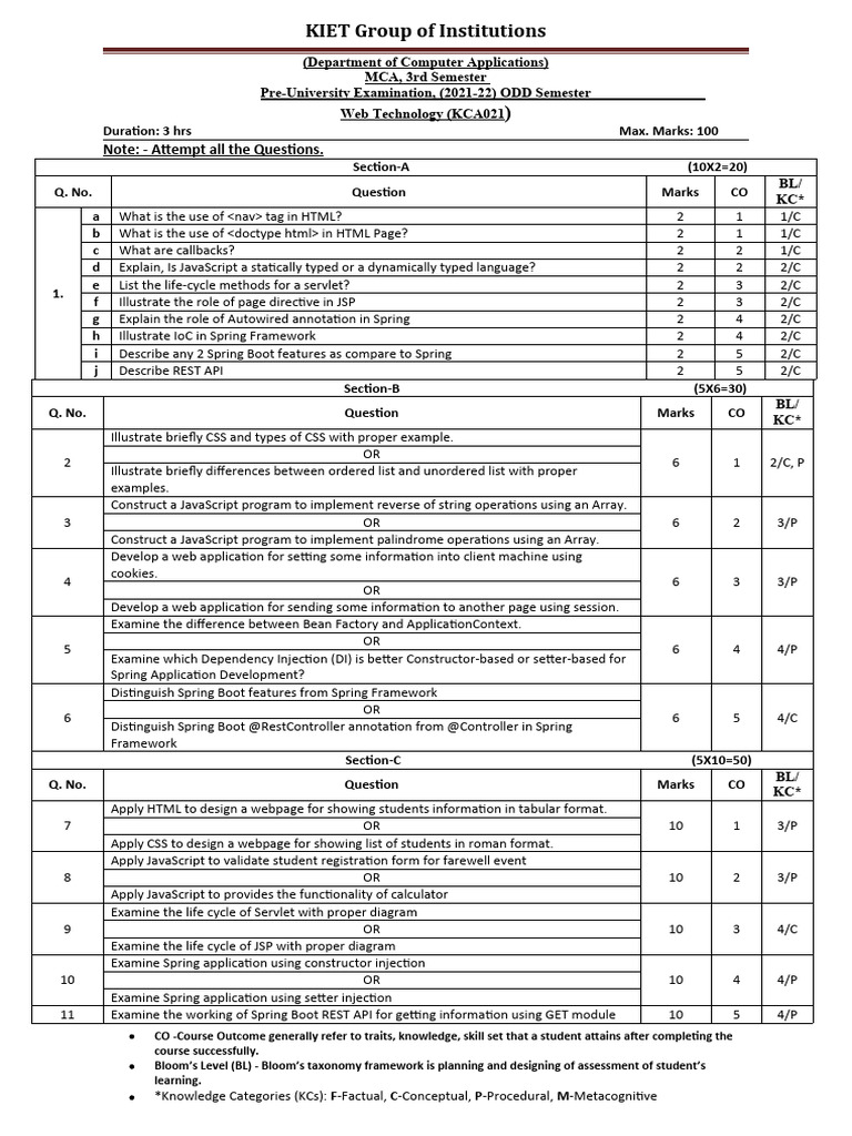 MCA - PUE - III - KCA021 (Dr. Vipin Kumar) | PDF