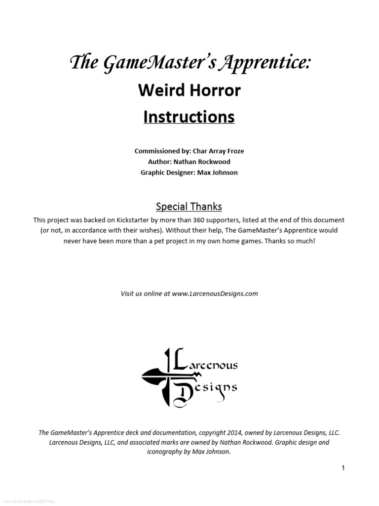 GMA Weird Horror Instructions | PDF | Runes | Randomness