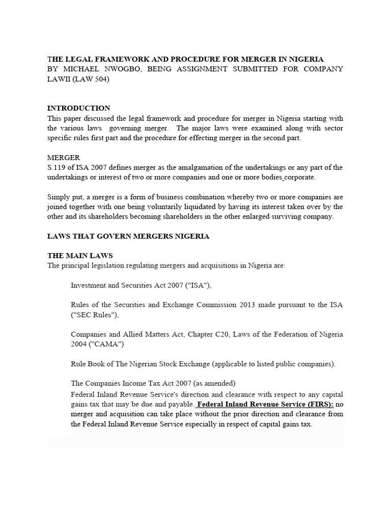 Law 504 Assignment.20 | PDF | Mergers And Acquisitions | Liquidation