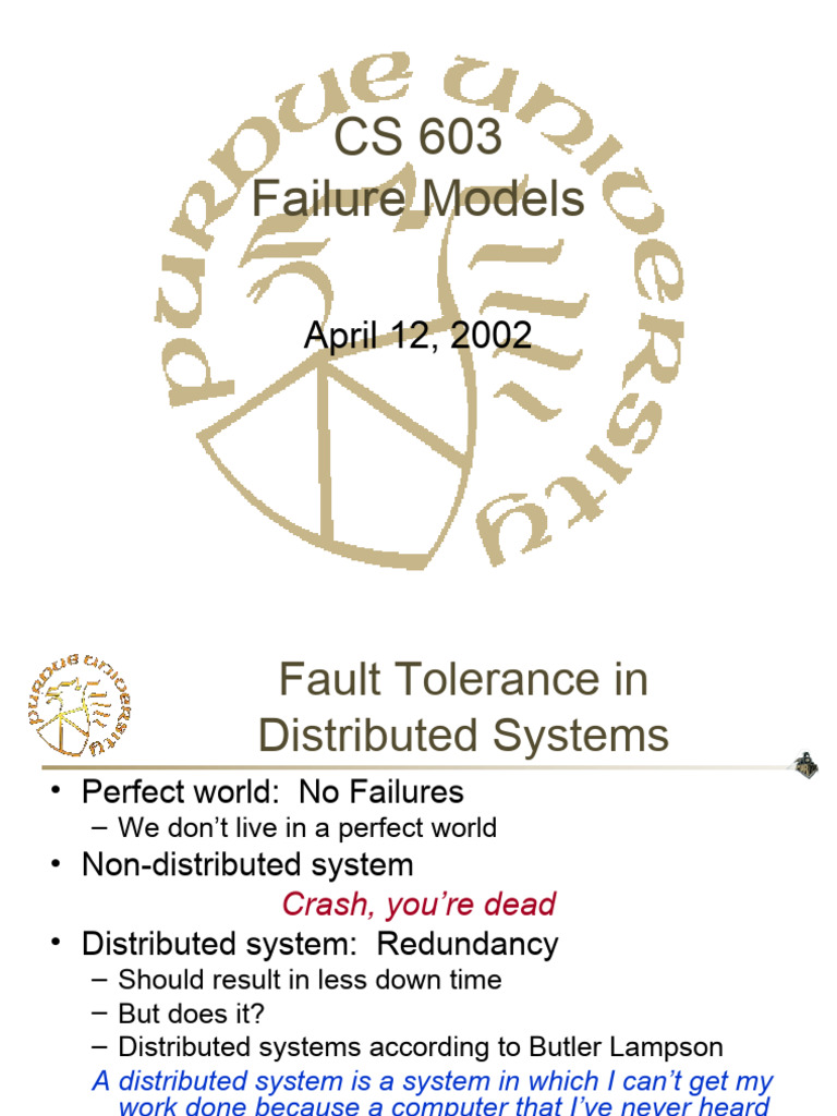 Failure Model | PDF | Distributed Computing | Reliability Engineering