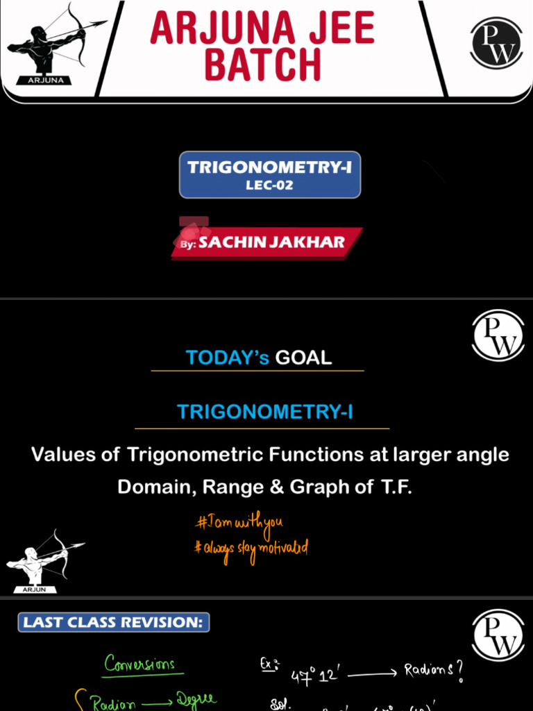 Trigonometry 002 - Class Notes | PDF