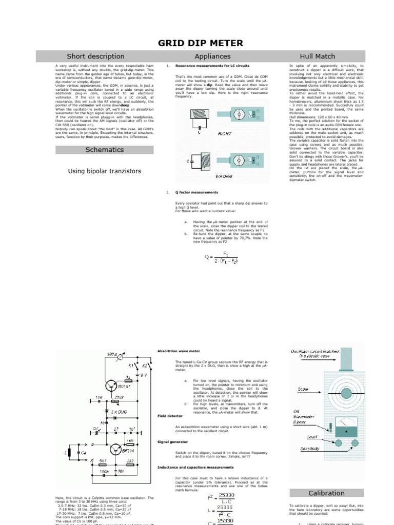 Grid Dip Meter | PDF | Information And Communications Technology ...