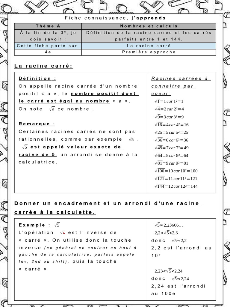 Les Racines Carrees | PDF