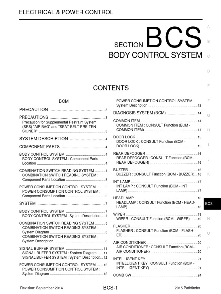 Body Control System: Section | PDF | Airbag | Switch