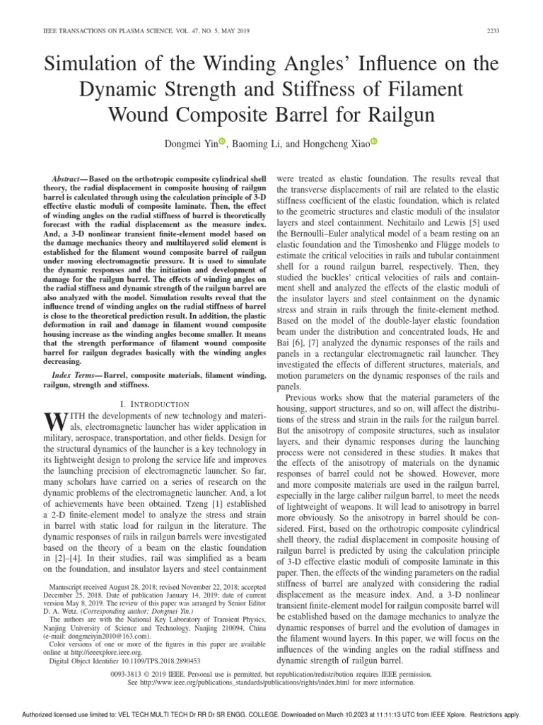 Simulation of The Winding Angles Influence On The Dynamic Strength and ...