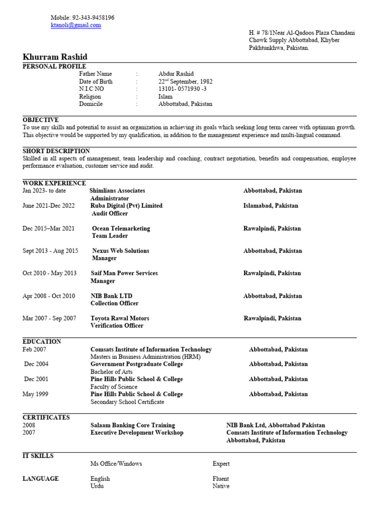 Khurram Updated | PDF