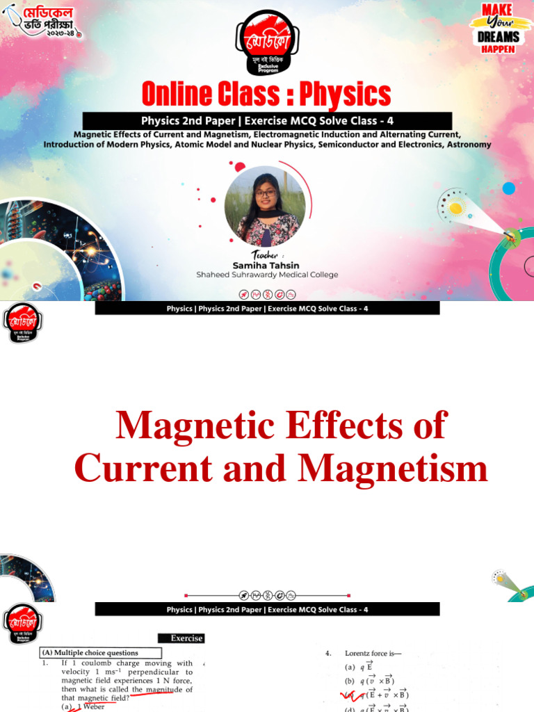 Physics 2nd Paper MCQ Solve L4 - EV - MAT-2023 | PDF