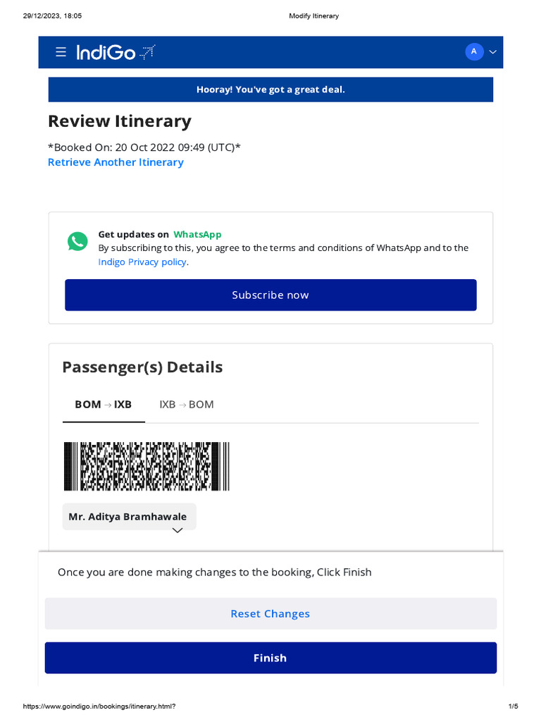 Modify Itinerary | PDF | Aviation | Transport