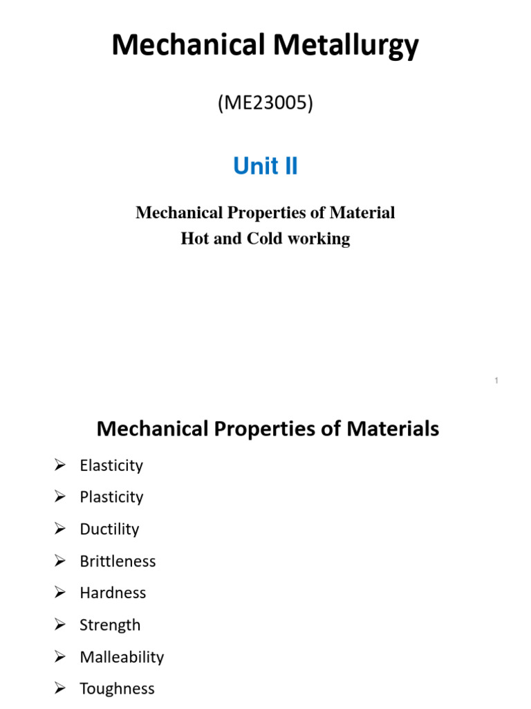 Mechanical Properties of Materials Overview | PDF | Deformation ...