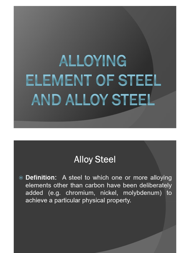 Unit-4 - Alloying Element of Steel and Alloy Steel | PDF