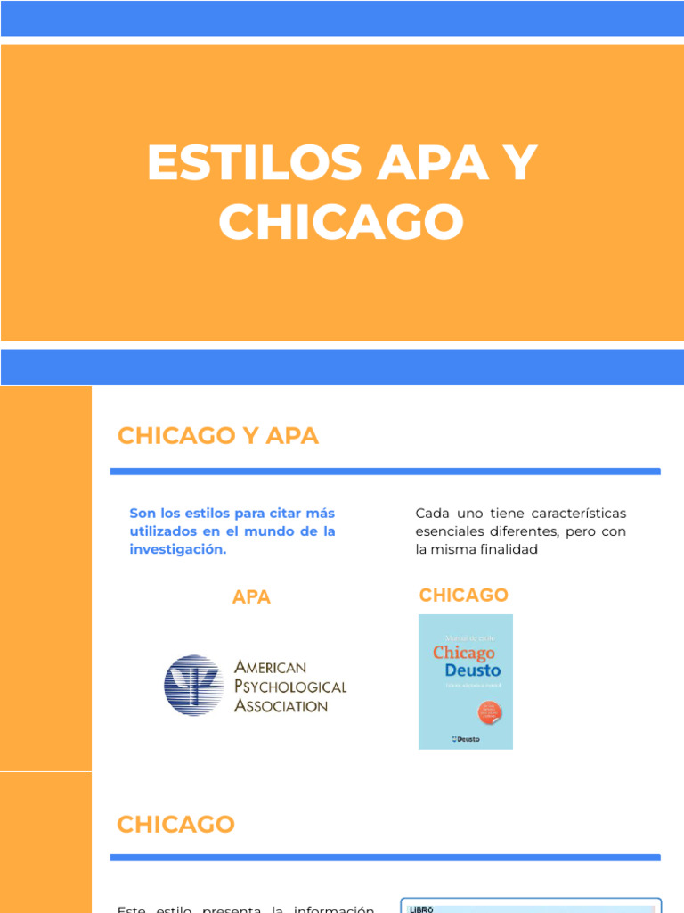 ESTILOS APA Y CHICAGO | PDF | Estilo apa | Citación