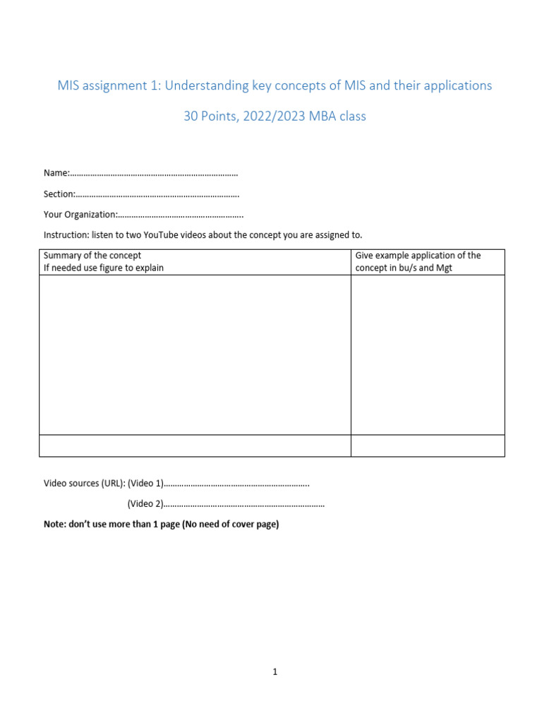 MIS Assignment | PDF | Computer Network | Analytics