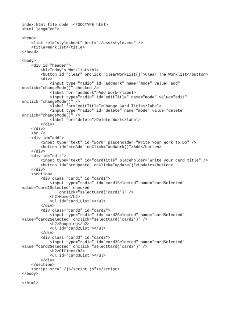 JavaScript Worklist Handson Solution Ievolve 57714 | PDF