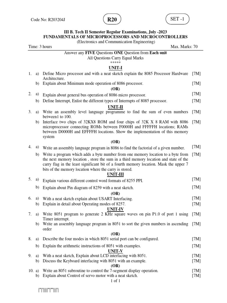 Fundamentals of Microprocessors and Microcontrollers July 2023 | PDF ...