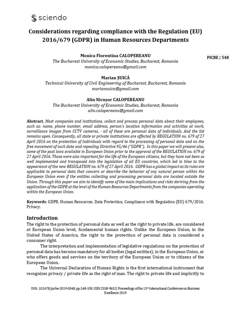 Considerations Regarding Compliance With | PDF | Employment | European ...