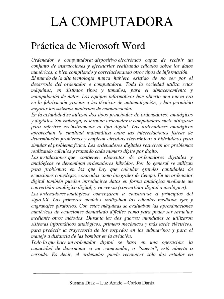 08 WORD Pract - Microsoft - Word INICIO (Recuperado Automáticamente) | PDF | Señal analoga ...