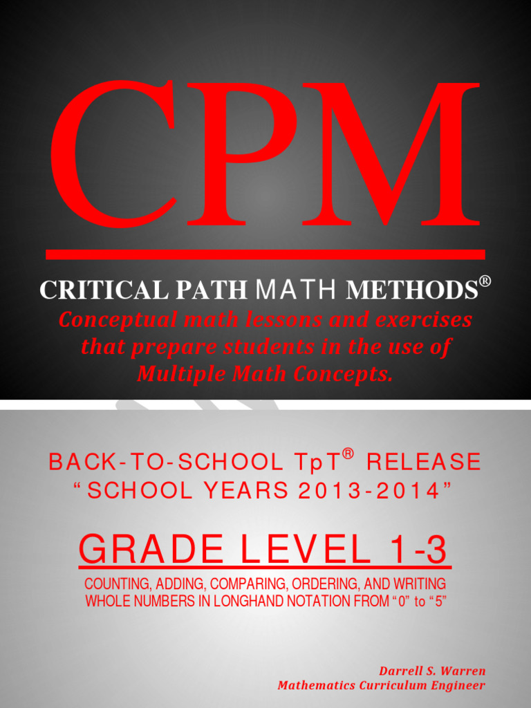 Grade Level 1-3: Critical Path Math Methods | PDF