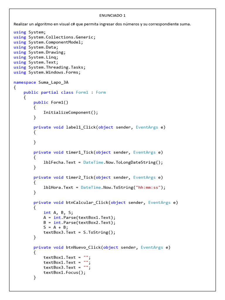 Enunciado 2 | PDF | C Sharp (Programming Language) | Software Development