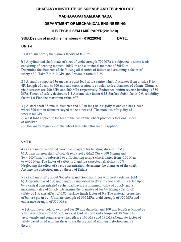 DMM 1 | PDF | Strength Of Materials | Bending