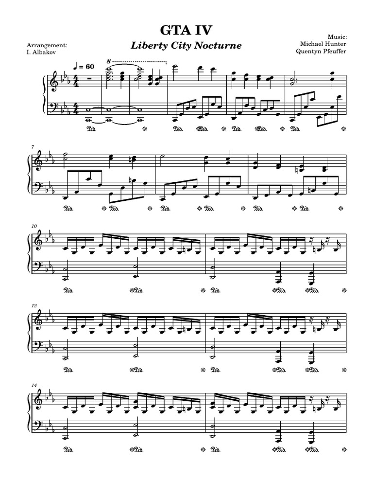 GTA IV Piano Theme Sheet Music | PDF