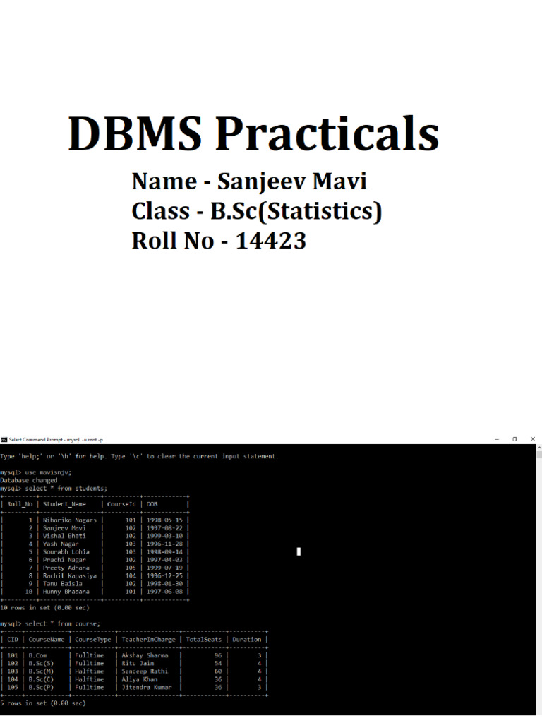 Front Dbms | PDF
