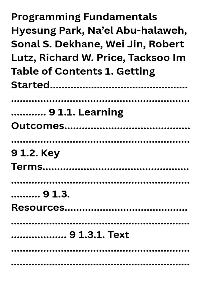 Programming Fundamentals Hyesung Park, Na'el Abu-Halaweh, Sonal S ...