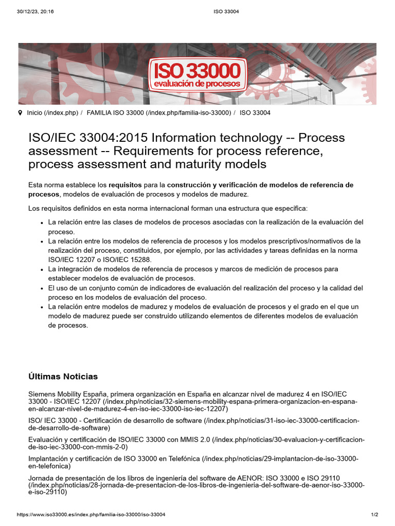 ISO 33004 | PDF | Organización internacional para la estandarización ...