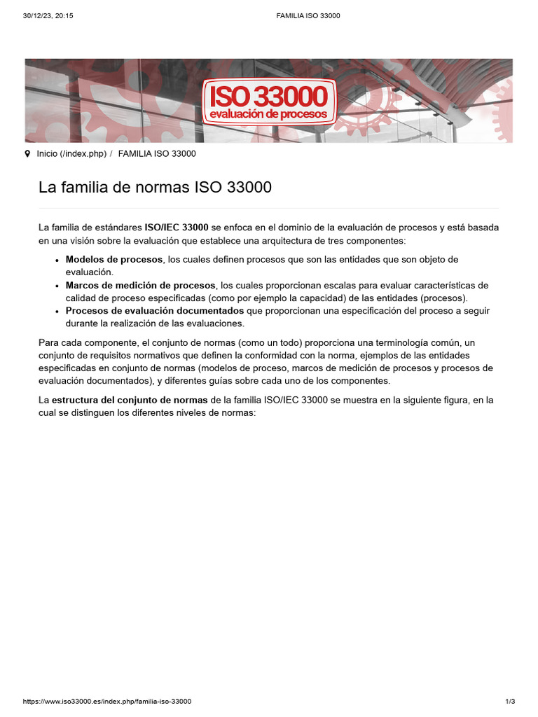Familia Iso 33000 | PDF | Organización internacional para la ...
