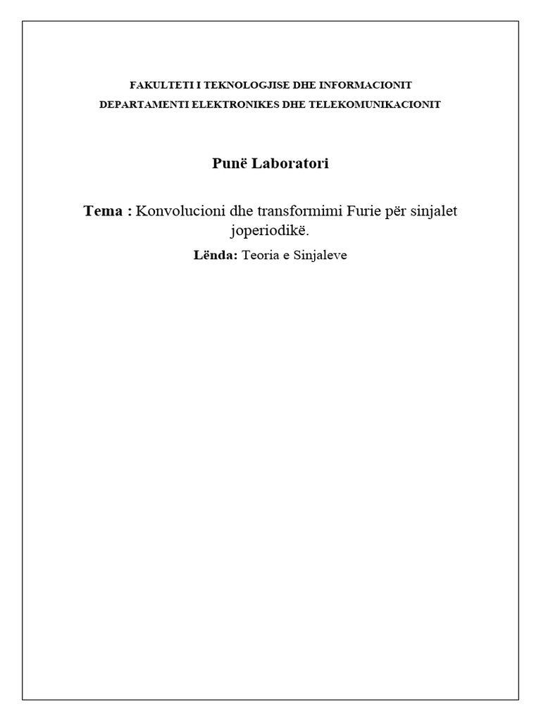 Fourier Transform and Signals | PDF