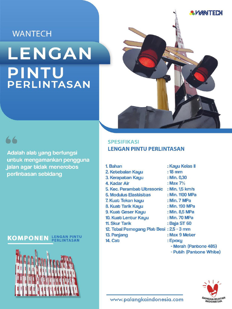 Spek Lengan Pintu Perlintasan Wantech | PDF