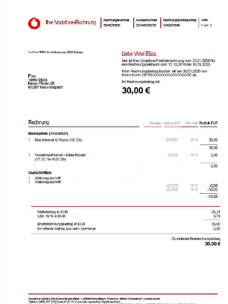 PDF Ihre Rechnung 23012020 PDF | PDF