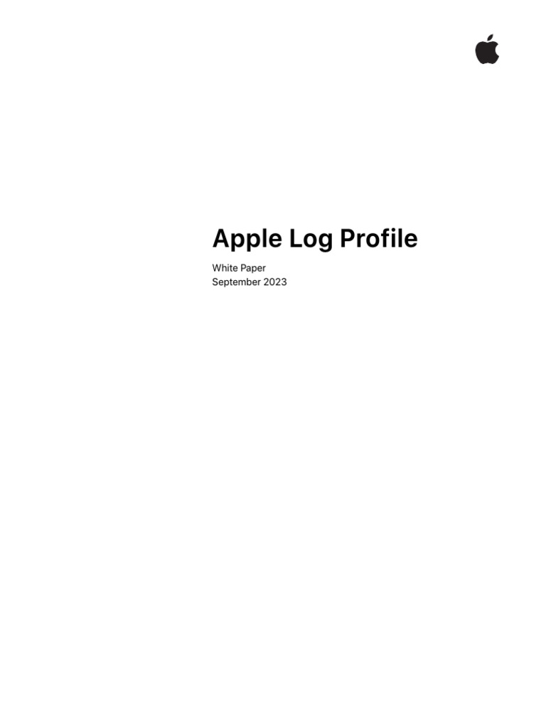 Apple Log Profile White Paper | PDF