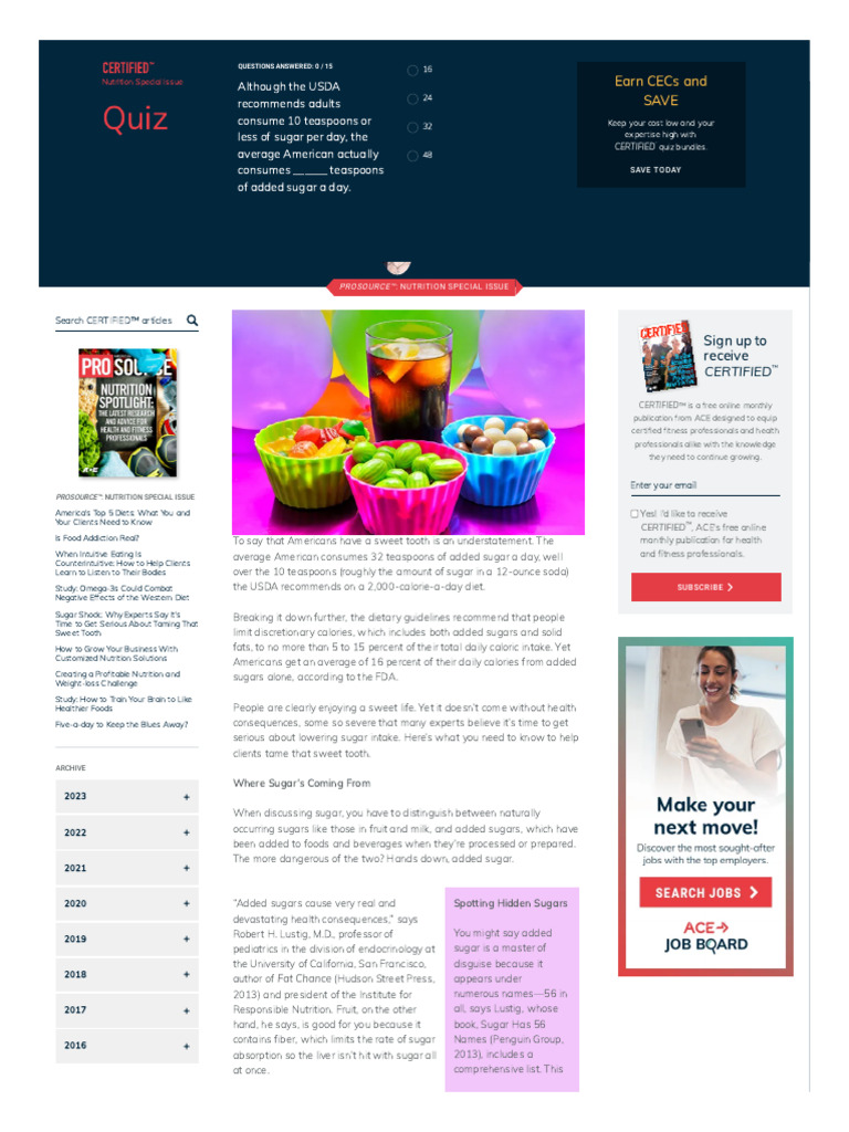 Sugar Shock: Why Experts Say It's Time To Get Serious About Taming That ...